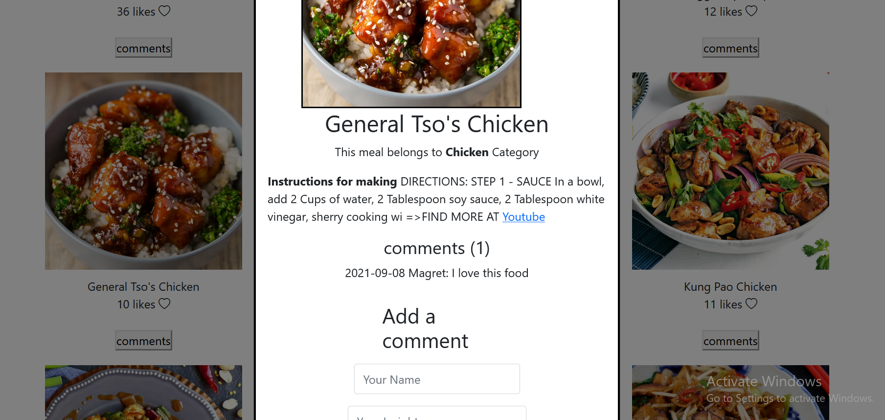 Javascriptcapstone This Project Is Built Based On External Apis One Meals Db Api Storing 6521